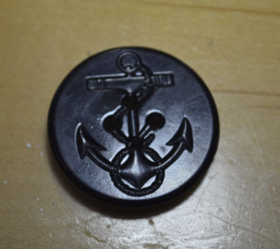 Vintage U. S. Navy Pea Coat Button Anchor Black Plastic Military ...