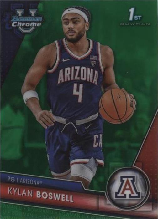 2023-24 Bowman University Chrome - Kylan Boswell #3 Green Refractor /99 ...