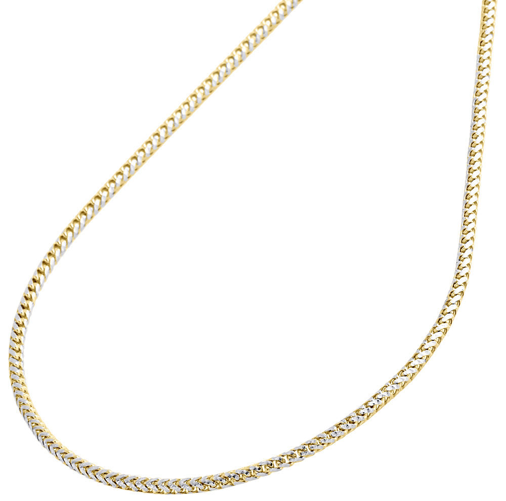10K Yellow Gold Solid Diamond Cut Franco Box Chain 1.50mm Necklace 16 ...