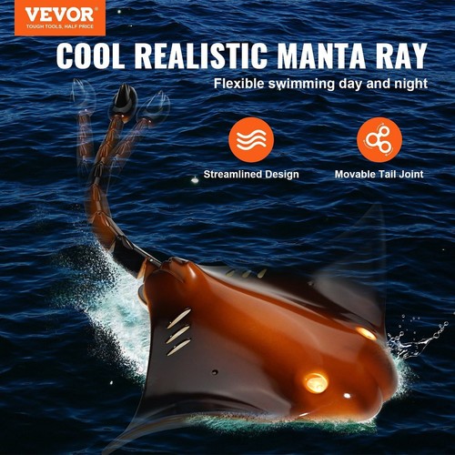 VEVOR Remote Control Manta Ray Toy 2.4 GHz High Speed RC Boat Kids ...