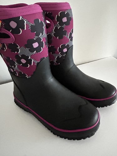 NEW BOGS Grasp Youth Kids Size 5 Classic Waterproof Rain Boots Black ...