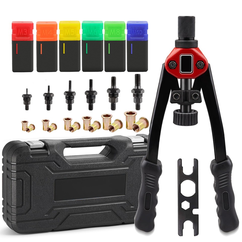 Rivet Gun Kit Rivnut Thread Setting Tool Nut Setter NutSert Metric SAE ...