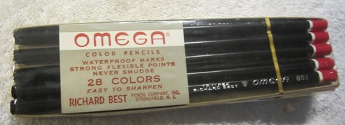 5 pack OMEGA Color Pencils CARMINE RED New Old Stock RICHARD BEST Co ...