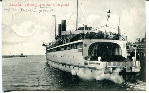 Germany AK Sassnitz 18546 - Ferry Preussen 1909 cover Salt Lake City UT ...