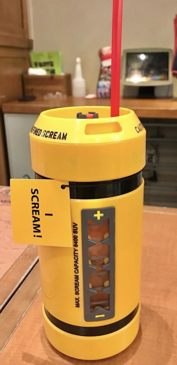 Disney Parks Monsters Inc Scream Canister Water Drink Bottle Sound ...