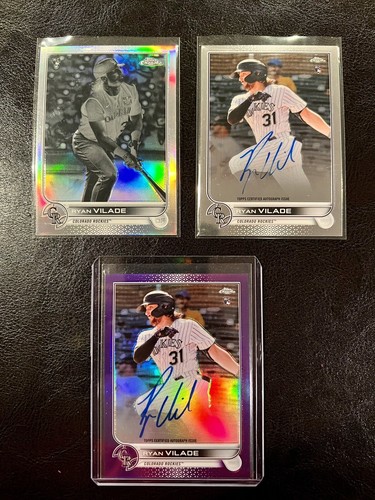 2022 Topps Chrome Purple /250 Ryan Vilade RC Rookie +Base Auto ...