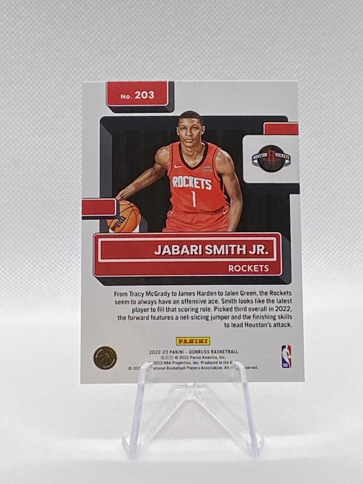 2022-23 Donruss Basketball Jabari Smith Jr. #203 Rated Rookie RC ...