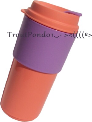 Tupperware Eco To Go Tumbler 16 Travel Coffee Cup Coral and Purple New ...