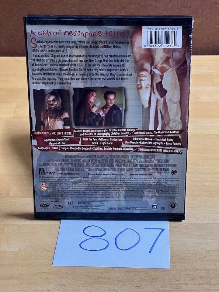 Fear dot com, widescreen DVD, 2002 WB Release | eBay