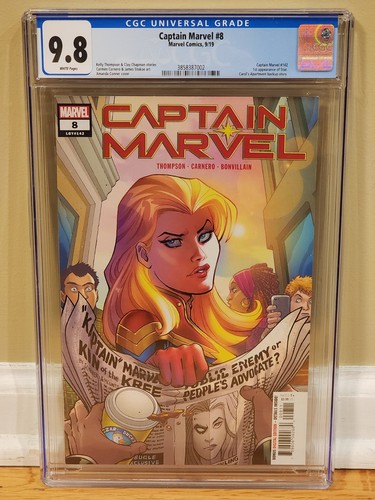 CAPTAIN MARVEL # 8 CGC 9.8 1ST APPEARANCE STAR WHITE PAGES MINT NICE ...