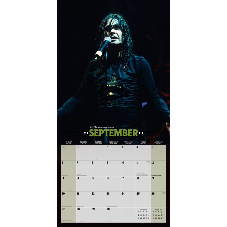 Ozzy Osbourne OFFICIAL | 2026 12x24" (Hanging) Monthly Square Wall ...