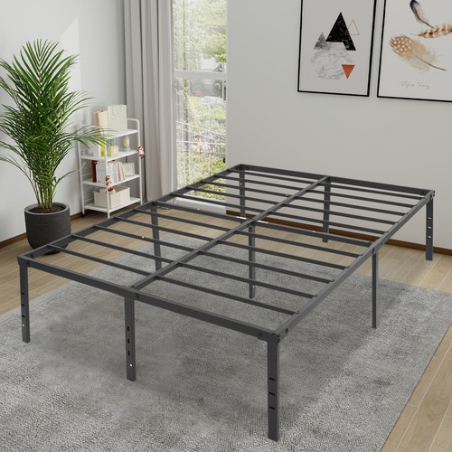 Heavy Duty 18" Full Size Metal Bed Frame Sturdy Iron Platform Slat ...