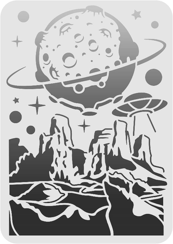 7"x10" Clear Plastic Stencil - Alien Spaceship (SA279) | eBay