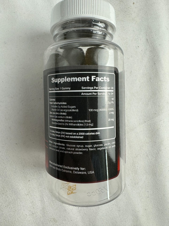 Ultimate Male Extreme Male Performance Support Formula ZMA Matrix 30 Gummies | eBay