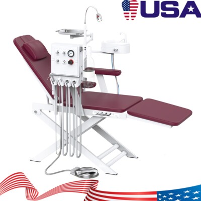 Dental Portable Folding Chair + LED Light Turbine Unit Weak Suction ...