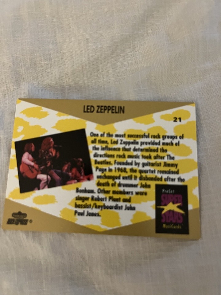Proset Super Stars Musicards Single Card Series Card- Led Zeppelin # 21 ...