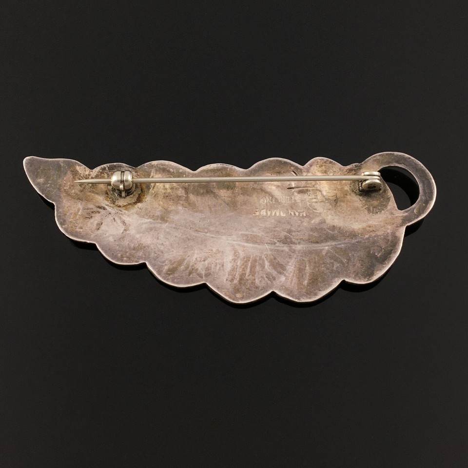 WHITE HOGAN - NATIVE AMERICAN NAVAJO HANDMADE STERLING SILVER MODERNIST ...