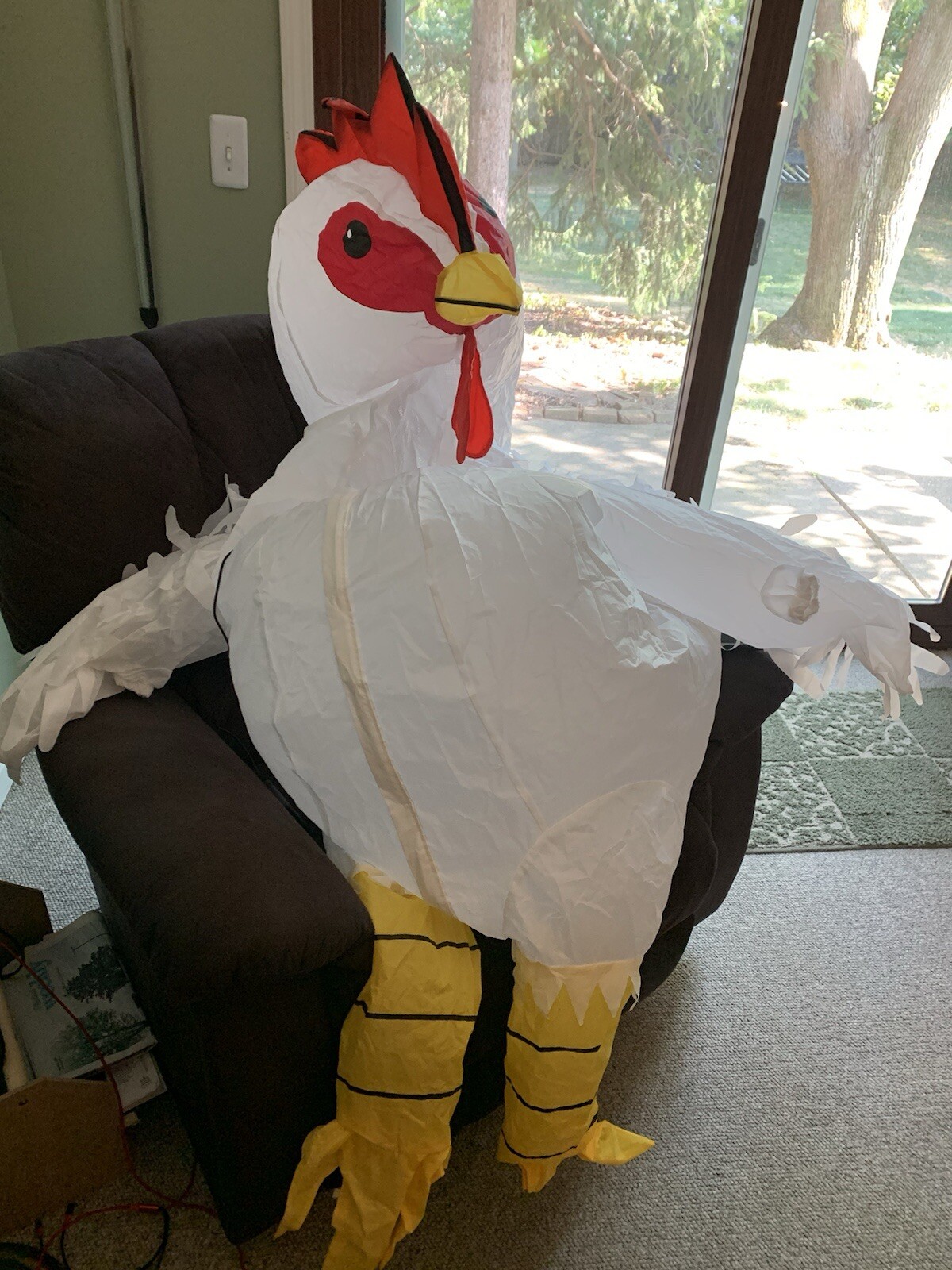 Spirit Halloween INFLATABLE CHICKEN COSTUME White Roo… - Gem