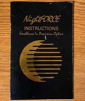 Nightforce Scope Instructions Warranty Registration Manual | eBay