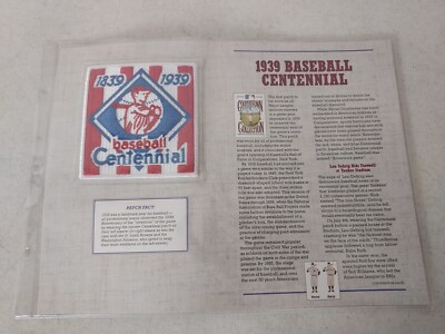 1939 Baseball Centennial 100th MLB Patch Willabee & Ward Cooperstown ...