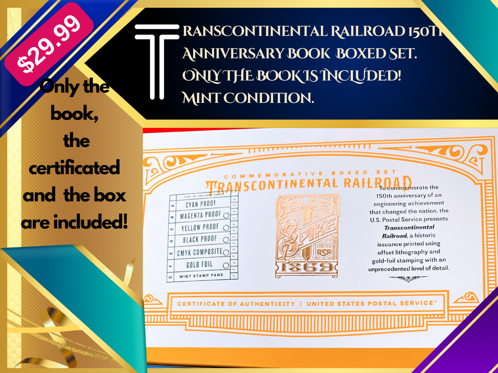 TransContinental Railroad 150th Anniversary ONLY the Book&Box. | eBay