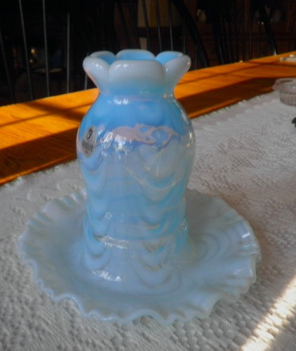 HTF Fenton 1 piece Ice Blue Opalescent Drape Fairy Lamp | eBay