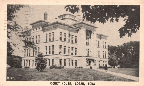 Vintage Postcard 1946 Front State Court House Building Logan Iowa IA ...