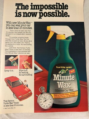 1982 Turtle Wax Vintage Print Ad/Poster 80s Retro Wall Bar Art Decor | eBay