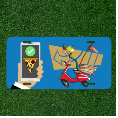 Custom Personalized License Plate Auto Tag With Delivery Pizza Phone ...