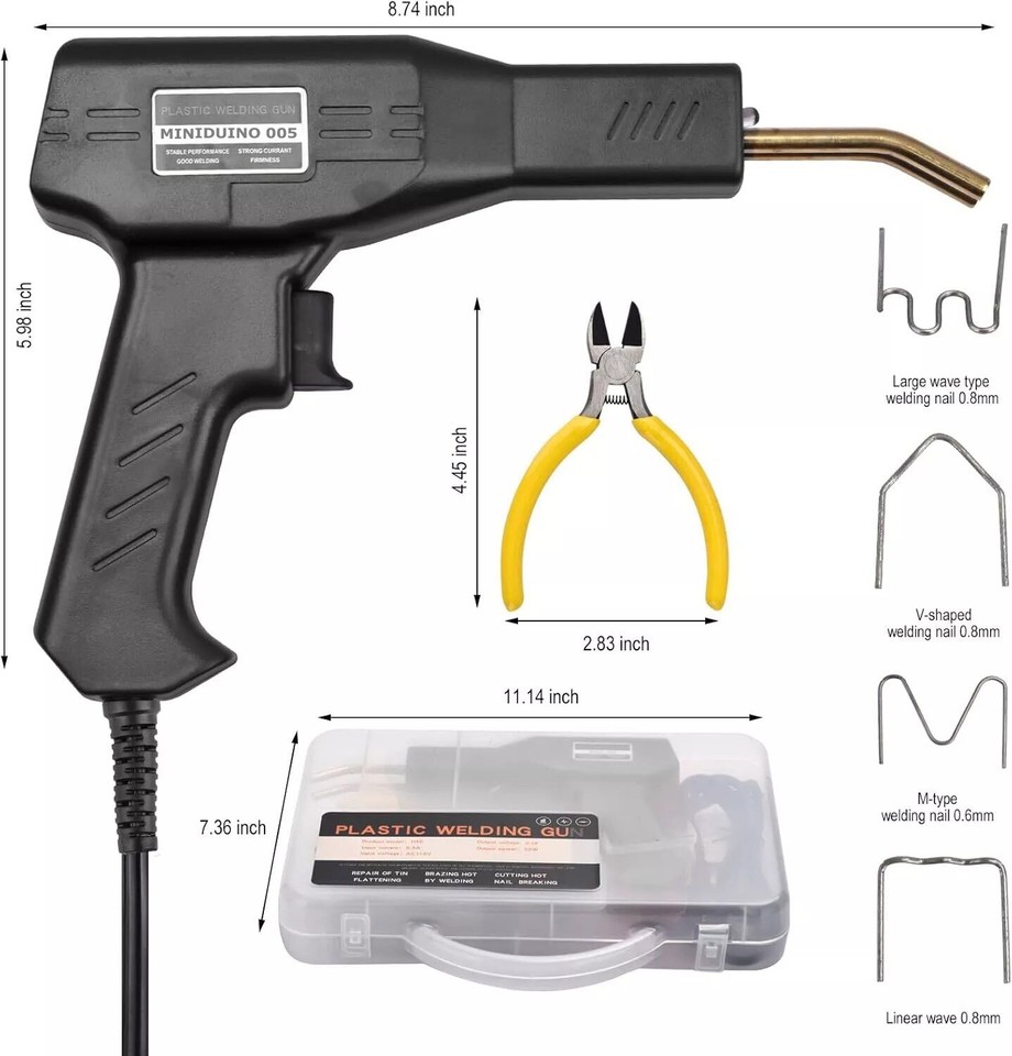 Hot Stapler Car Bumper Fender Fairing Welder Gun Plastic Repair Kit ...
