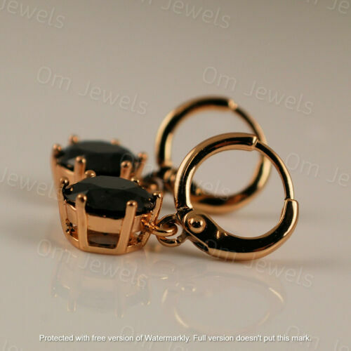 2Ct Lab Created Black Diamond Drop Dangle Women's Earring 14K Yellow ...