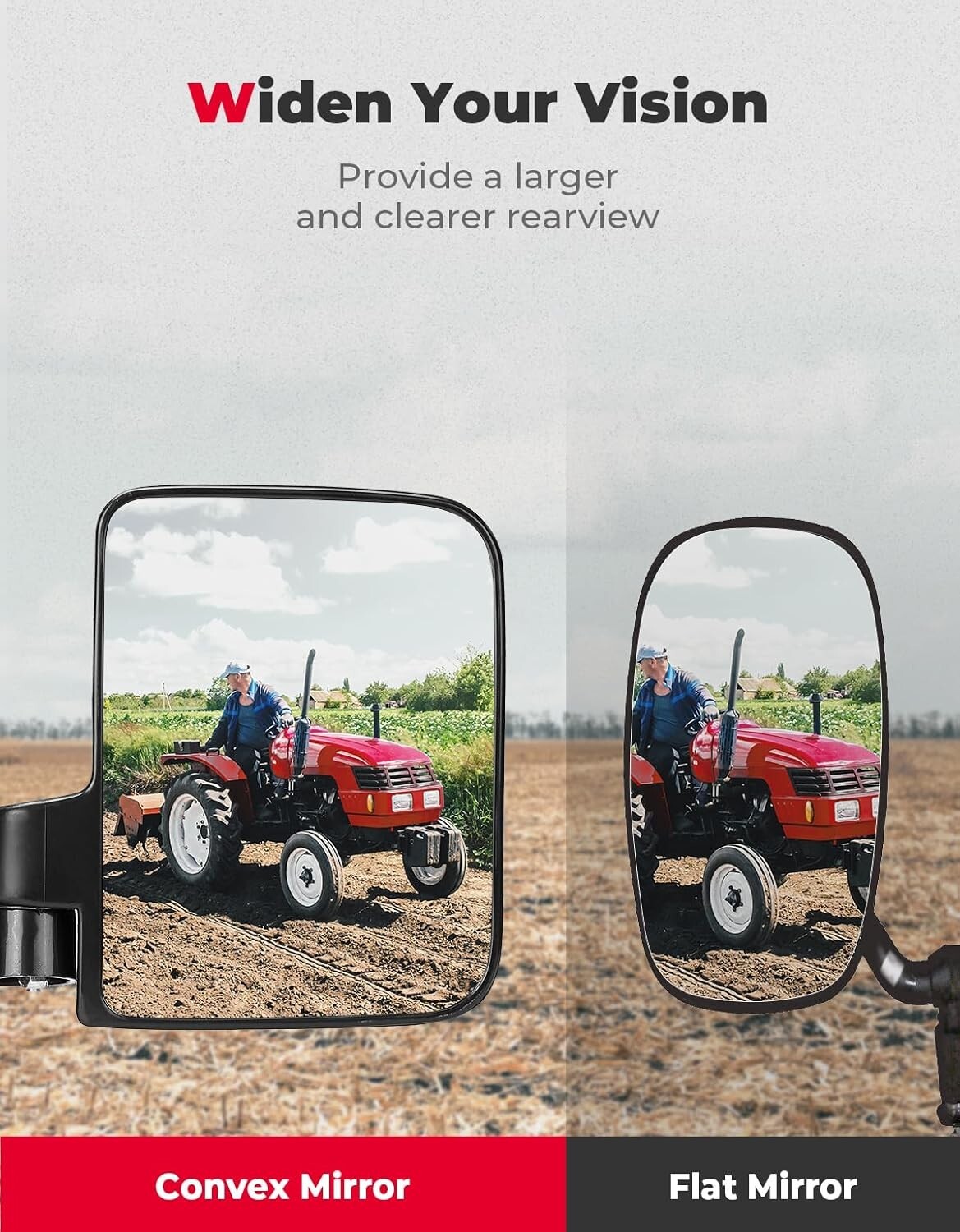 Tractor Magnetic Side Mirrors, Magnetic Rear View Mirror for Forklift ...