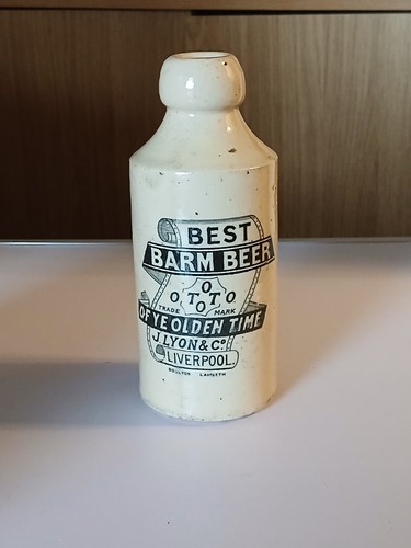 Old All White John Lyon & Co Liverpool Stoneware Ginger Beer Bottle ...
