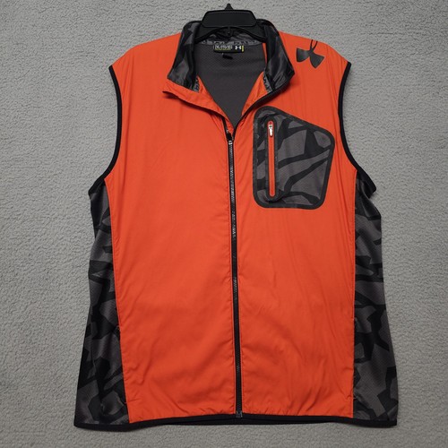 UNDER ARMOUR Vest Men's 2XL Coldgear Combine CAMO Vest Orange Gray XXL ...