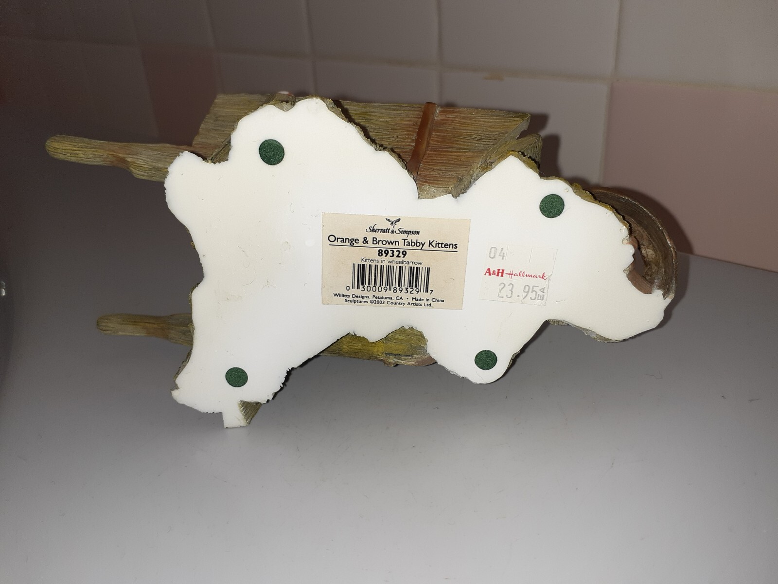 2003 Sherratt & Simpson Orange & Brown Tabby Kittens in Wheelbarrow ...