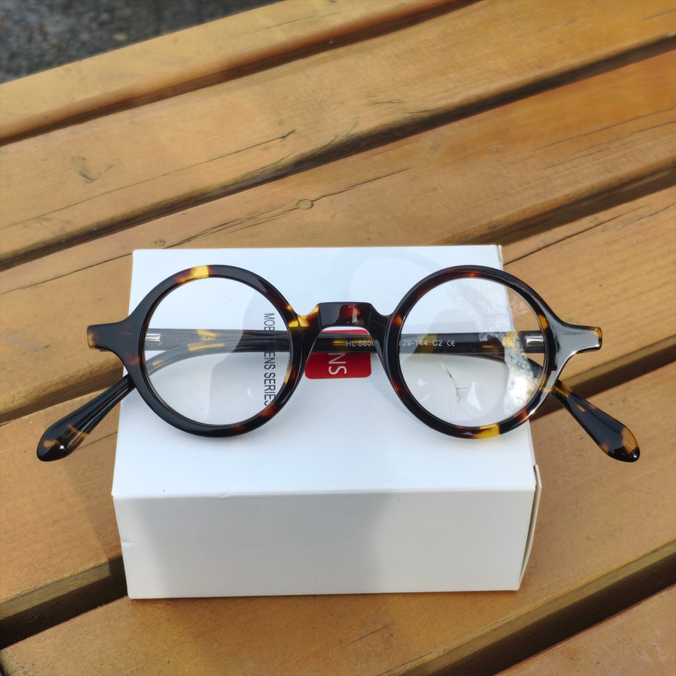 Small Round Acetate Eyeglass frames Retro Full Rim Leopard Glasses ...