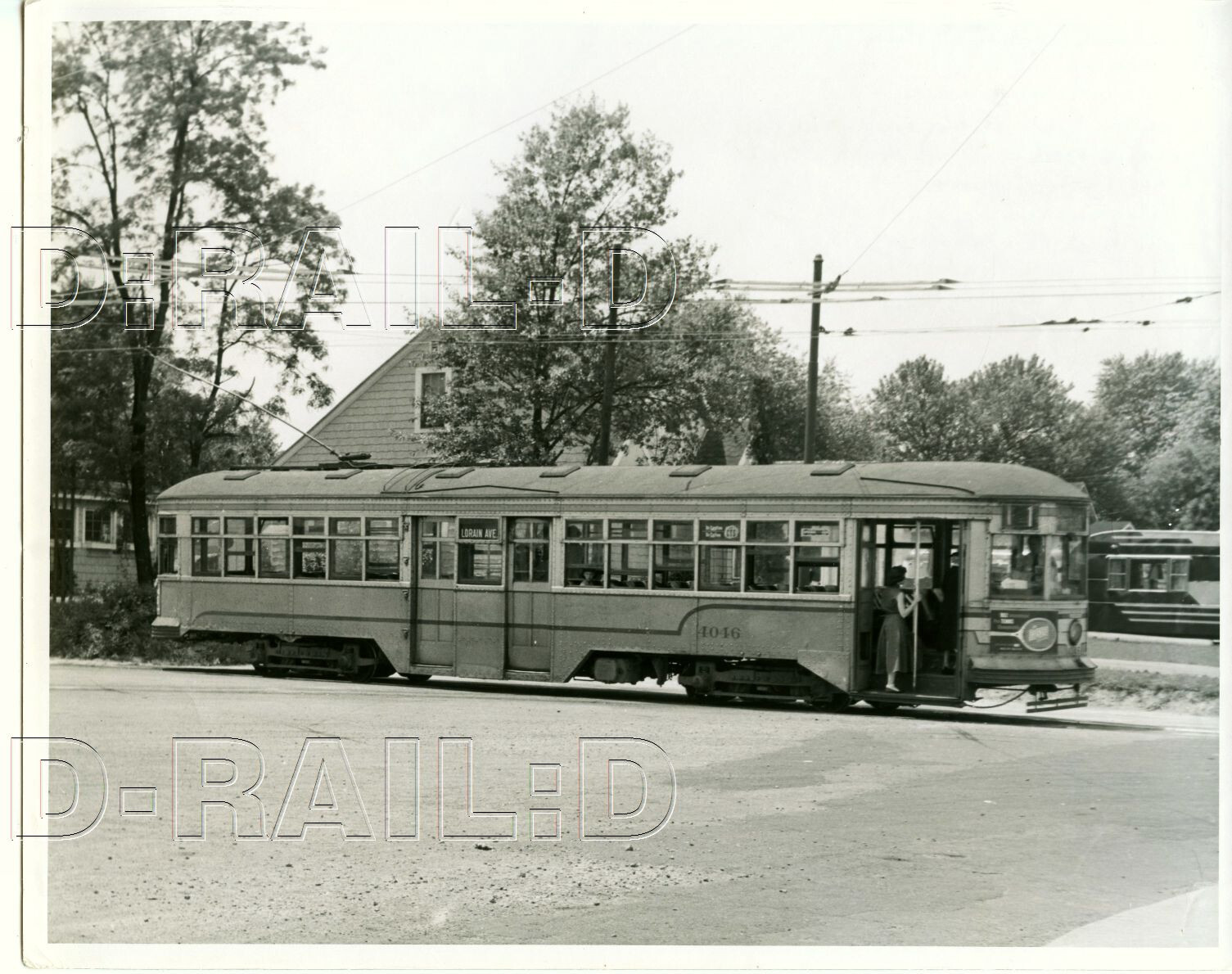9CC575 RP 1952 CLEVELAND TRANSIT SYSTEM CAR #4046 LORAIN AVE WEST 149TH ...