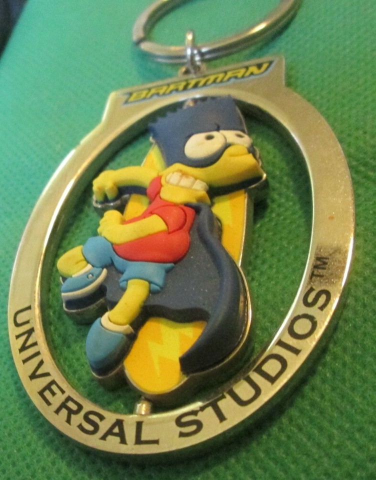 Universal Studios Simpsons BARTMAN Bart SIMPSON spinning keyring ...