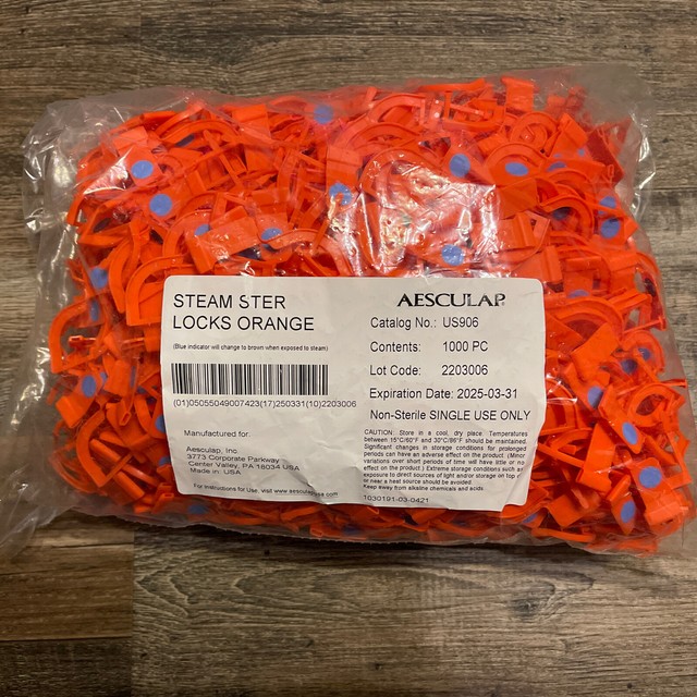 Aesculap US906 Steam Sterilization Locks - Orange, 1000 Pieces for sale ...