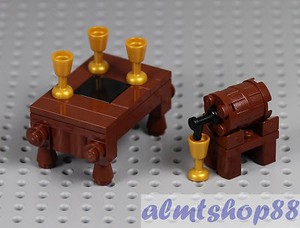 LEGO - Wine Barrel Stand w/ Table Kegs Goblets Tap Drink Rack ...