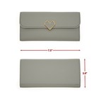 Womens Lady Heart-Shaped Metal Badge Pocket Synthetic Leather Bifold ...