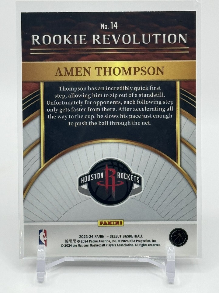 2023-24 Panini Select NBA Amen Thompson Rookie Revolution Insert! Rockets #14 | eBay