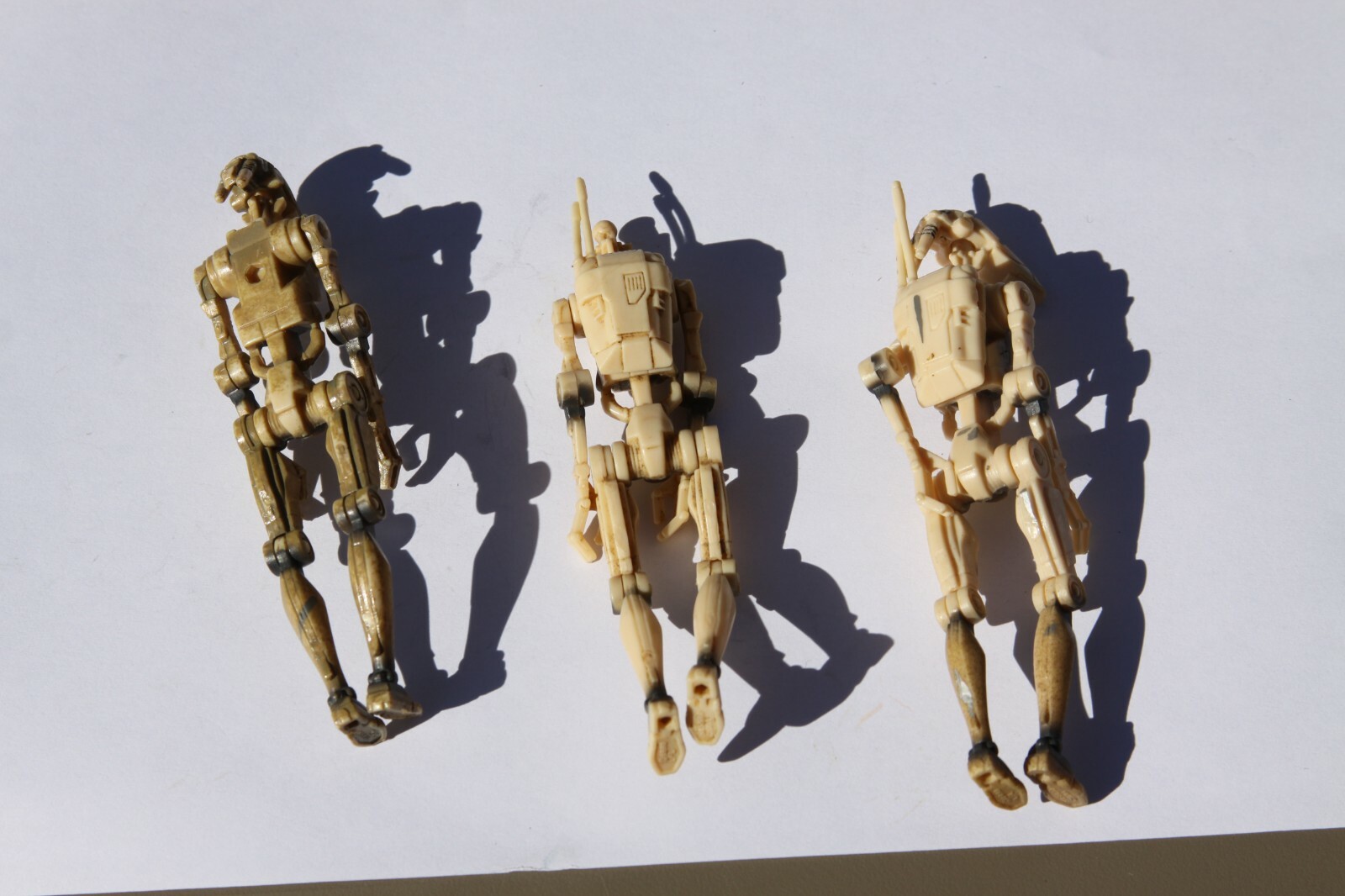 Star Wars 1999 BATTLE DROID Lot (dirty, clan, shot), HASBRO Episode 1 ...