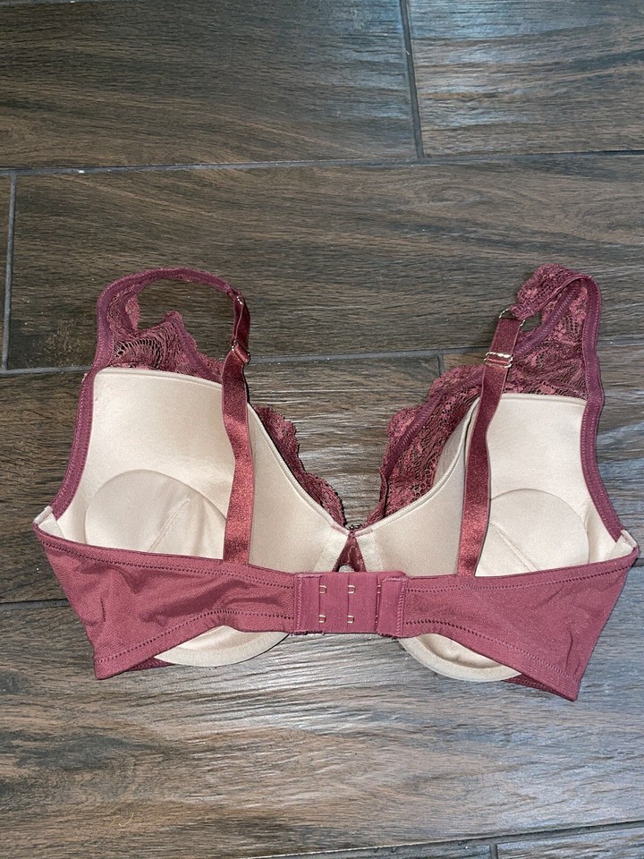 ThirdLove Women’s 24/7 Lace Contour Pushup Plunge Bra Mauve Rose Pink ...