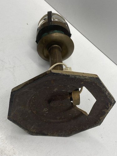 ANTIQUE BRASS BOAT STERN LIGHT “GLASS LENS NMLCO” DESK/BOAT LAMP Nicely ...