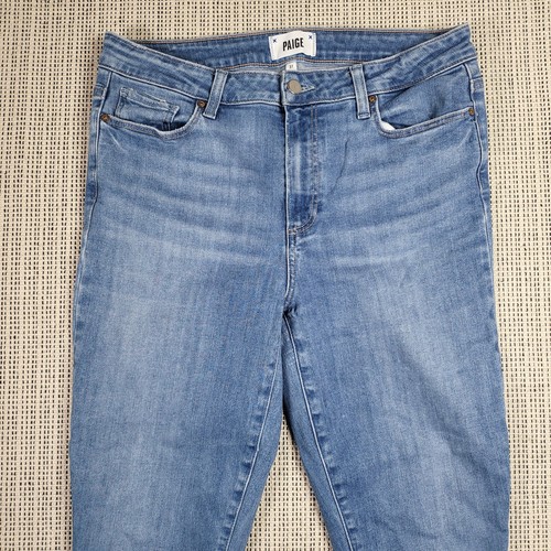 Paige Jeans Womens 31 Blue Denim High Rise Raw Hem Distressed Stretch ...