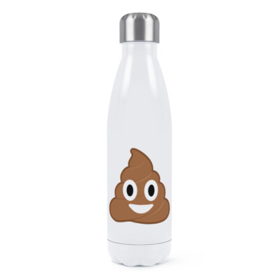 Caca Poop Emoji Double Mural Eau Bouteille Drôle Visage Smiley ...