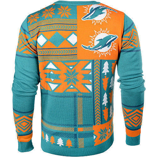 NFL UGLY SWEATER Crew Neck Patches Team Logo Sweatshirts Officially ...