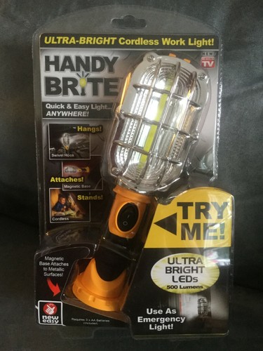 AS SEEN ON TV HANDY BRITE CORLESS WORK LIGHT WITH BRIGHT LEDS - NEW IN ...