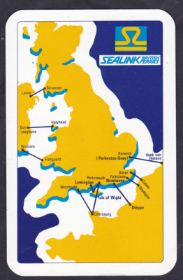 Sealink British Ferries Route Map Shipping Line single Playing Card ...